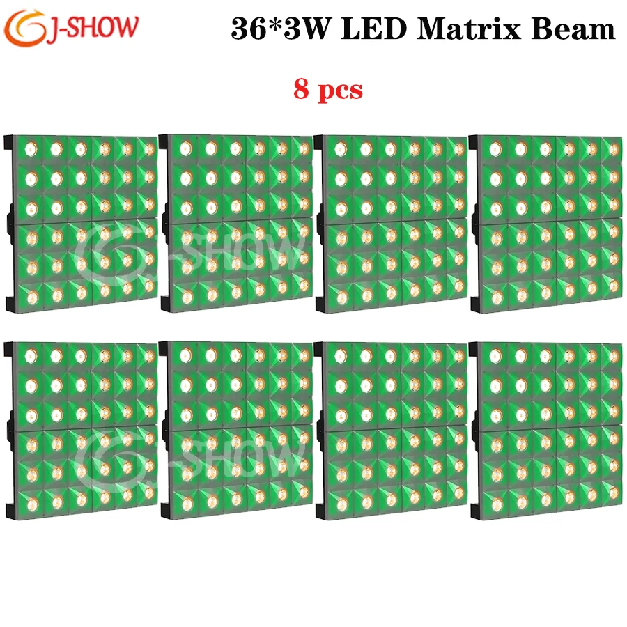 8 Pcs/Lots 36*3W Warm White LED Matrix Beam Blinder Light 3in1 RGB 5050 ...