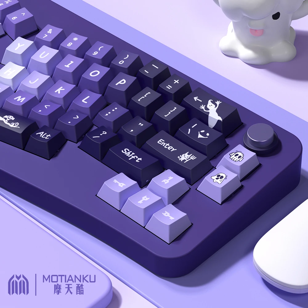 Crybaby-Teclado Mecânico, Keycaps Gradiente Roxo, Perfil Cereja PBT ...