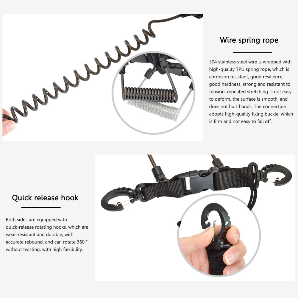 Scuba Diving Snappy Coil springs TPU Cameras Console Lanyard - Easy ...