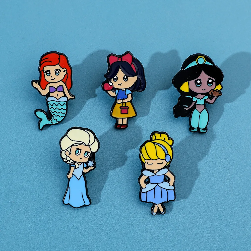 Princess-Lapel-Pins-The-Little-Mermaid-Snow-White-Enamel-Pins-for ...