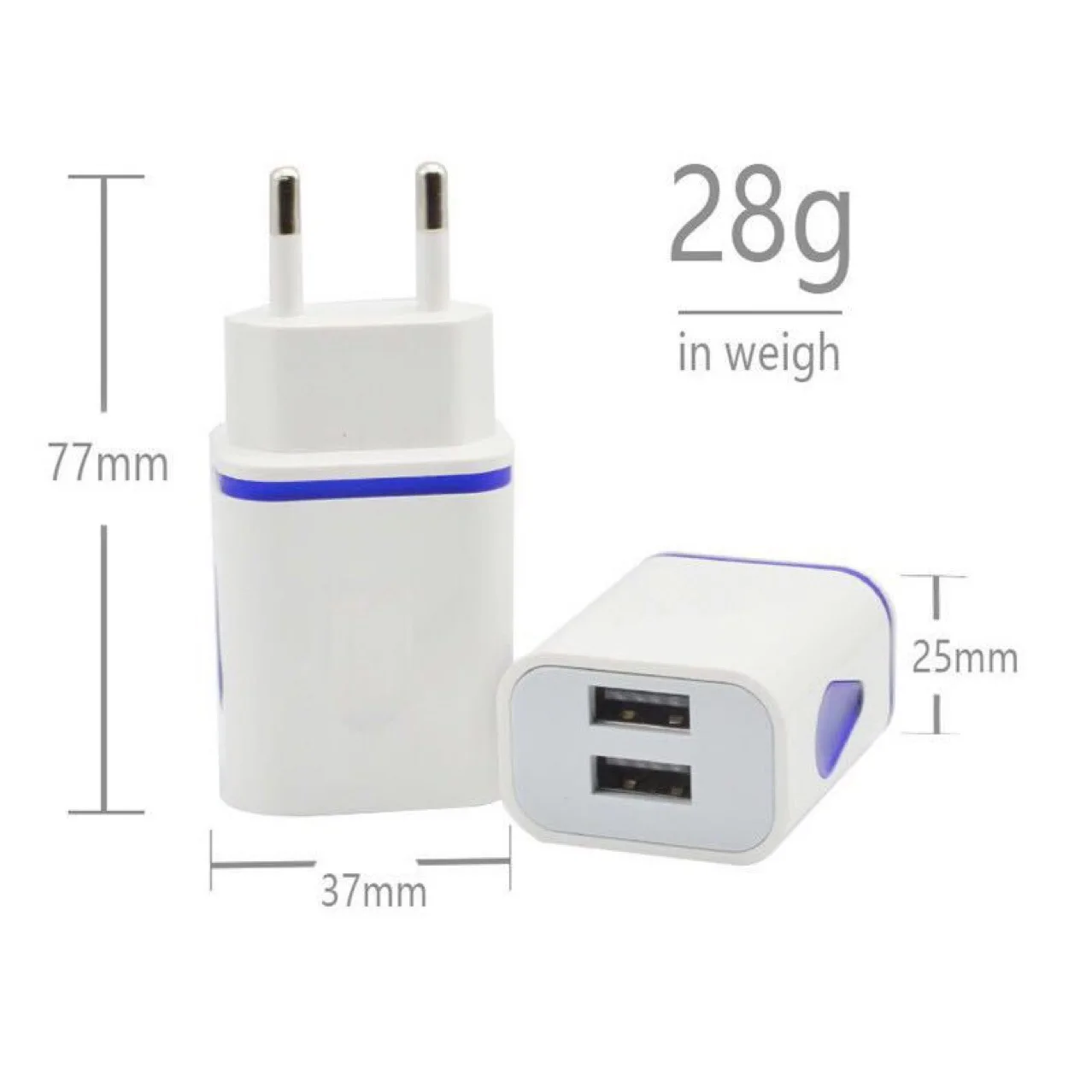 AC DC Phone Charger Adapter 5V 2A USB Power Supply 5Volt Fast Charging For IPhone Samsung Huawei ...