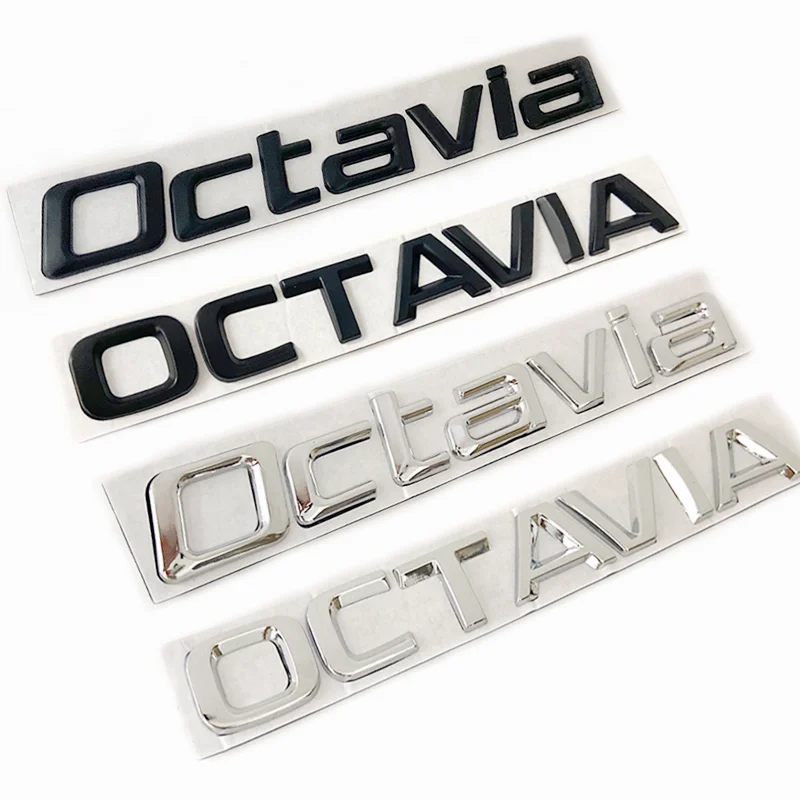 1pcs Black Or Silver Octavia Logo 3d Metal Car Sticker Styling Letters ...