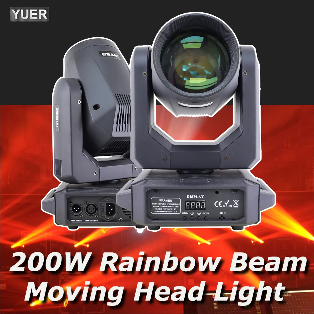 LED-Moving-Head-Light-200W-Beam-Spot-18-Rotating-Prisms-Rainbow-12-Gobo ...