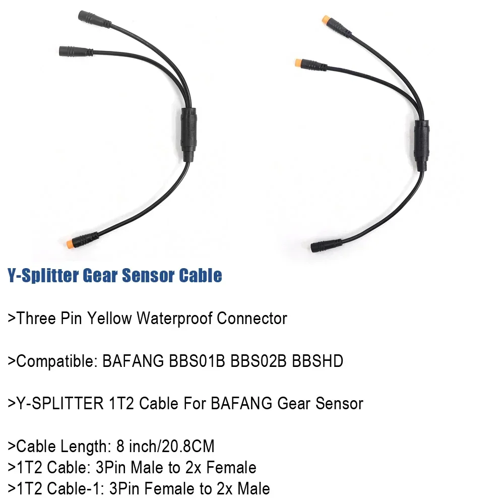 Choice Female To 2 Male E Bike Signal Sensor Waterproof Y Splitter 1t2 ...