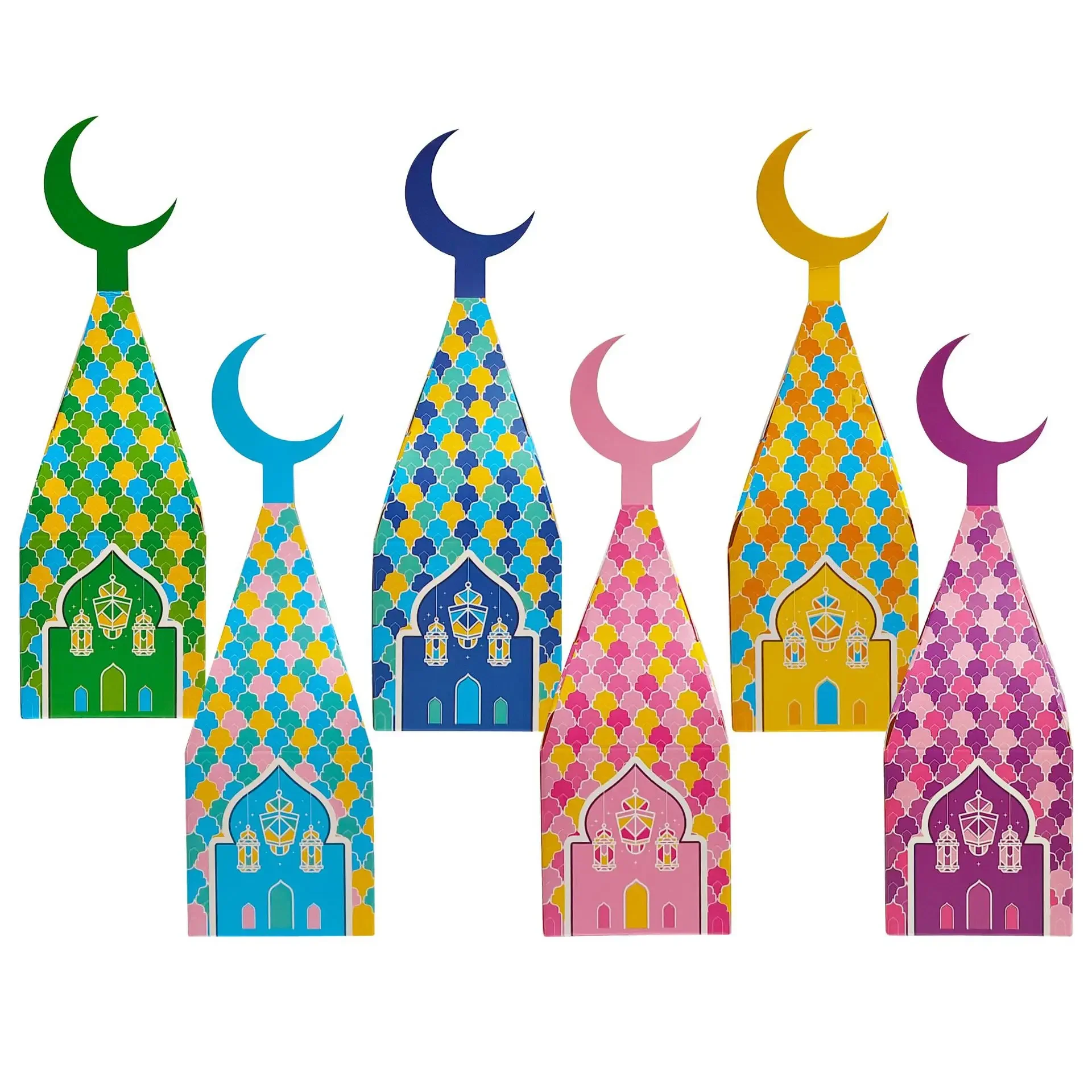6PCS Moon candy Packaging Box Muslim Festival Gift Box Mosque Muslim ...