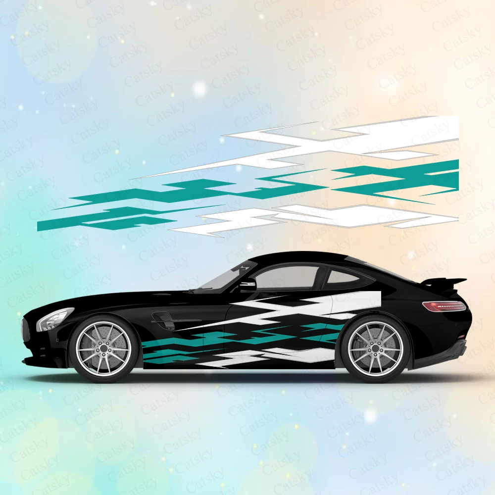 Irregular-Rectangle-Racing-Large-Car-Stickers-and-Decals-Car-Body ...