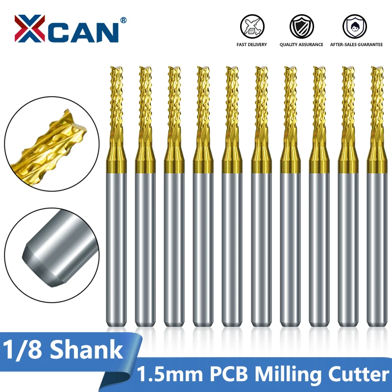 XCAN-Carbide-Corn-PCB-Milling-Cutter-10pcs-1-5mm-Titanium-Coated-CNC ...