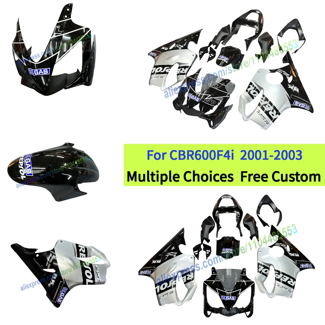 For HONDA CBR600 F4i 2001 2003 CBR 600F4 2002 Repsol Fairing Motorcycle ...