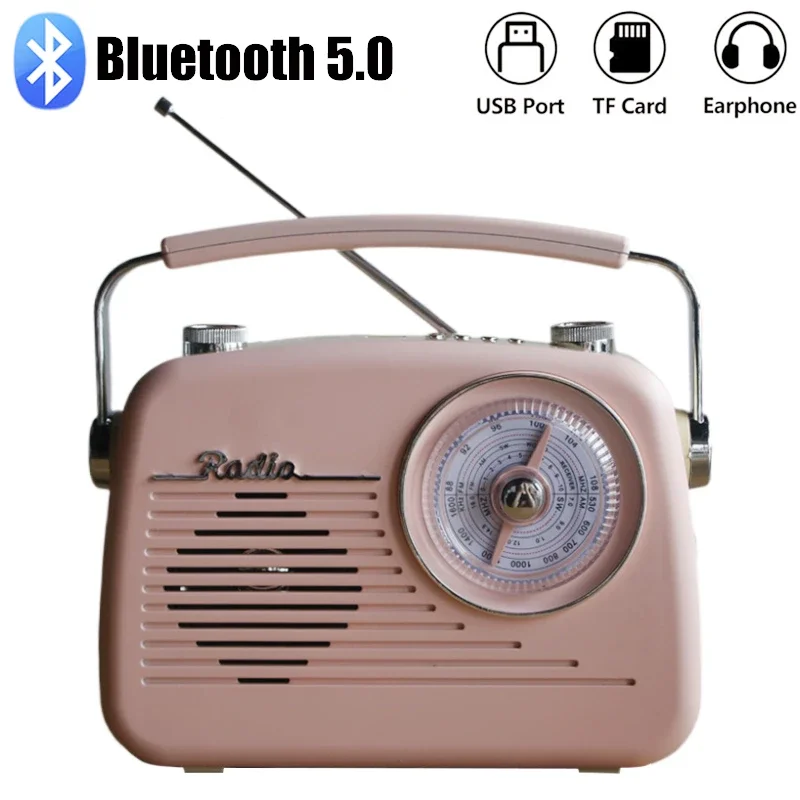 Radio-Vintage-Radio-Bluetooth-Speaker-USB-TF-Am-Radio-Vintage-Full-Band ...