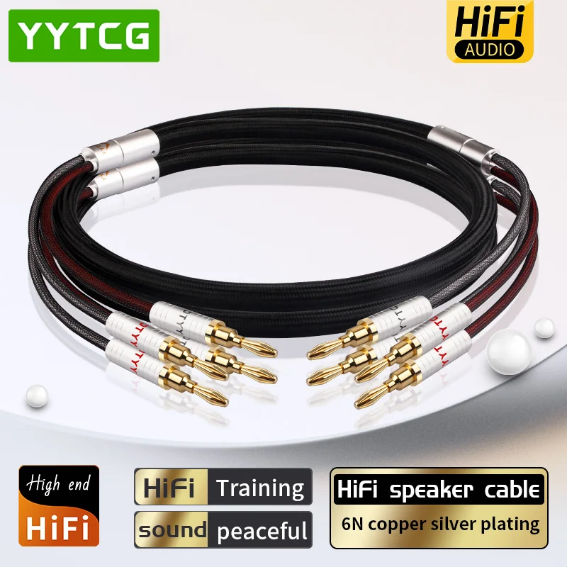 One-Pair-HIFI-Silver-plated-Speaker-Cable-High-end-Speaker-Wire-For-Hi ...