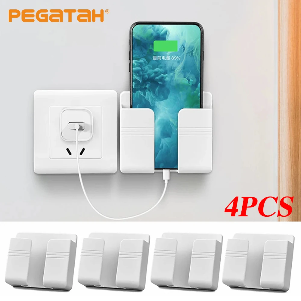 4pcs-Wall-Mounted-Organizer-Box-DIY-Mobile-Phone-Plug-Wall-Holder ...