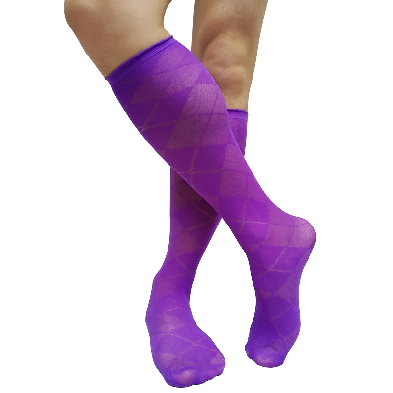 Purple Dress Socks Men Fashion Men Sheer Socks Mens Long Purple Socks Fashion Mens