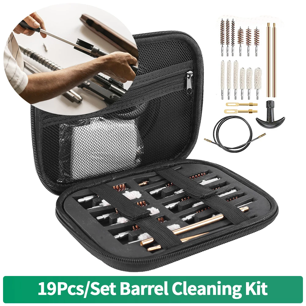 19pcs-Set-Gun-Barrel-Cleaning-Kit-Pistol-Handguns-Rod-Cleaner-Brush ...