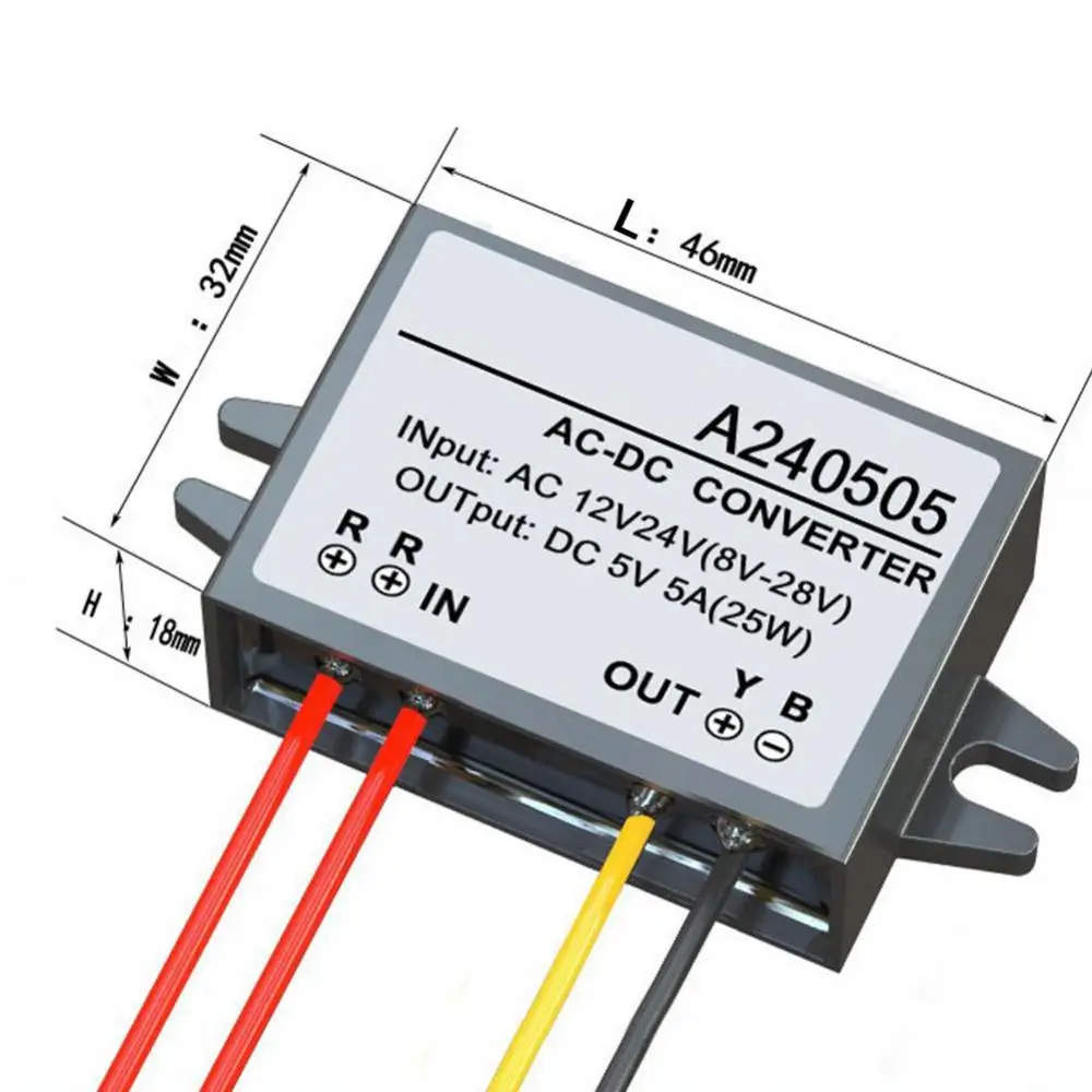 Power Supply Regulator Power Module Buck Converter AC 12V 24V to DC 5V ...