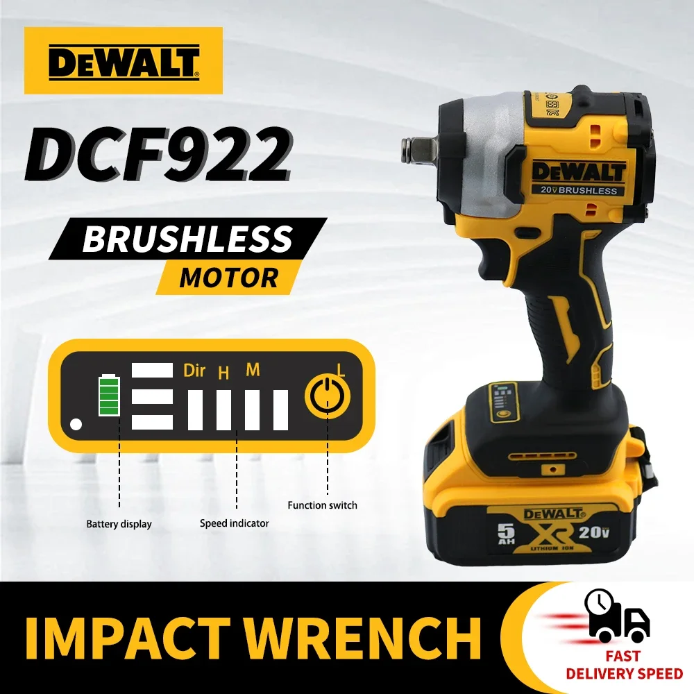 DEWALT-DCF922-Brushless-electric-wrench-Strong-torque-LED-lighting-610N ...
