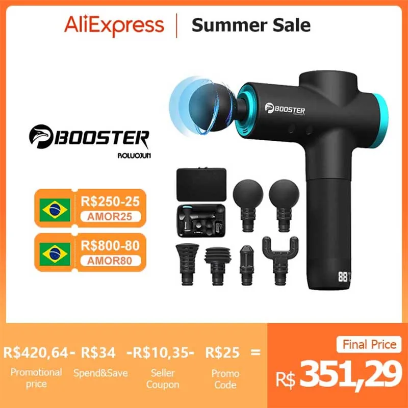 BOOSTER LCD Display Massage Gun, Massageador Muscular Profundo ...