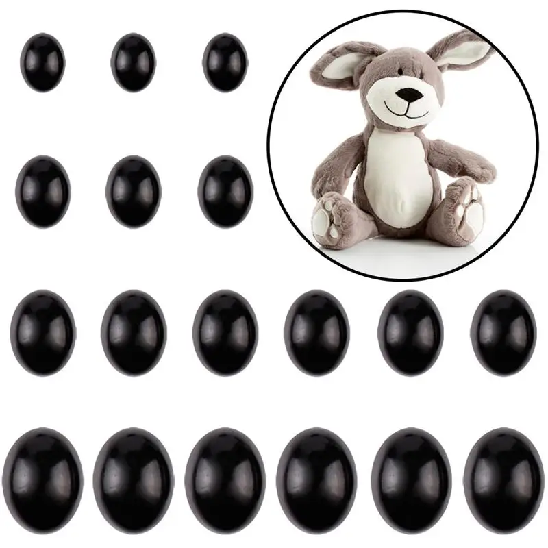 50/100/200pcs Eyeball Doll Accessories Elliptical Black Plastic Plush ...