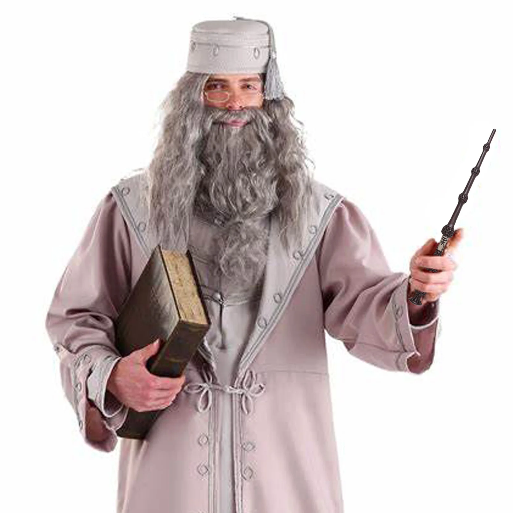 Peruca-sint-tica-de-Dumbledore-e-barba-perucas-longas-e-cinzentas ...
