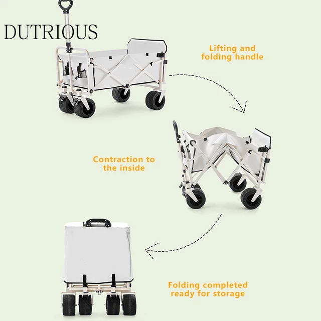 DUTRIEUX Outdoor Foldable Trolley Camping Trolley Trailer Camping ...