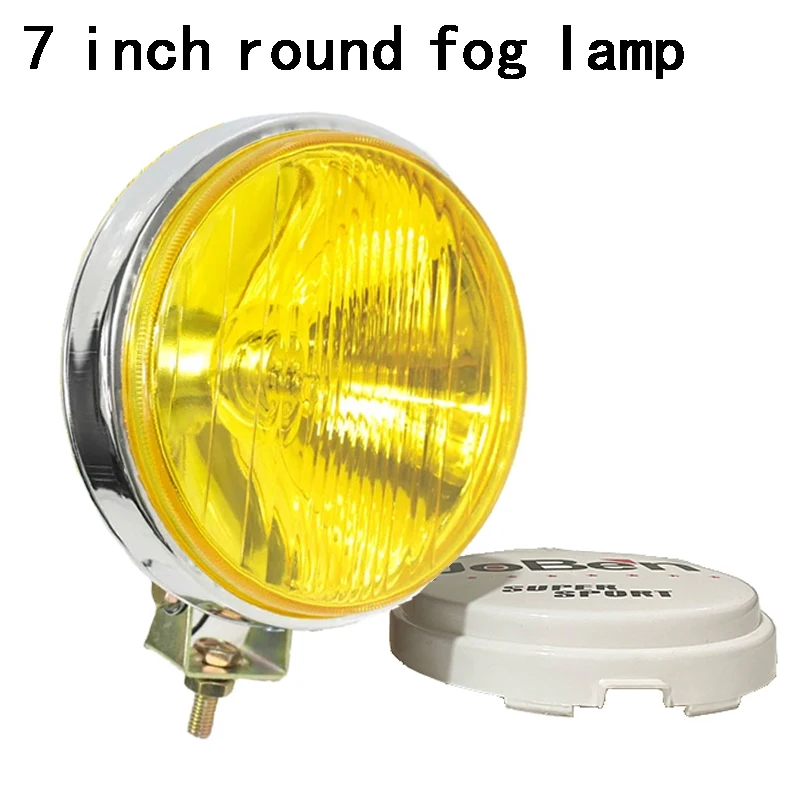 1-PCS-7-inch-round-fog-lamp-chrome-Truck-halogen-spotlight-12V-24V ...