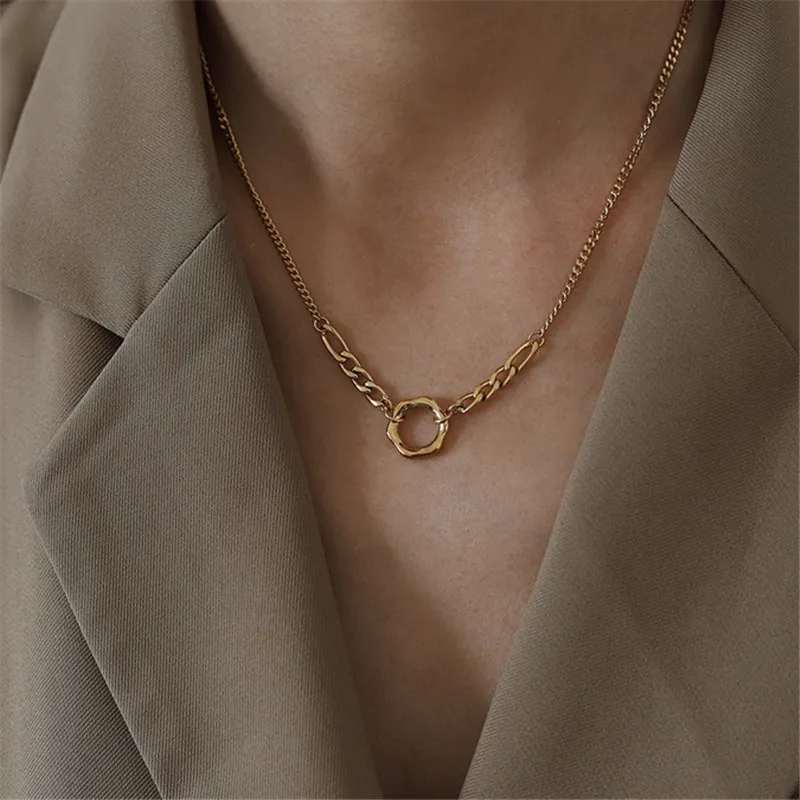 316L-Stainless-Steel-Chain-Necklace-Statement-Golden-Glossy-Thick ...