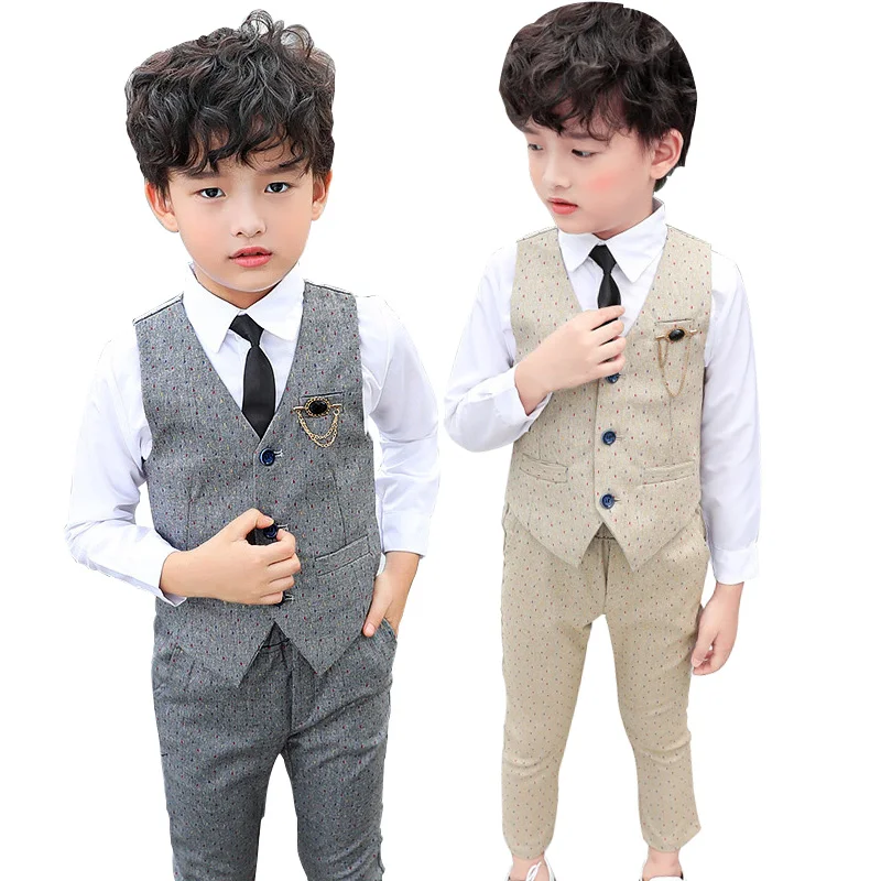 Boy Wedding Suit Elegant Toddler Kids Piano Uniform Formal Baby School ...