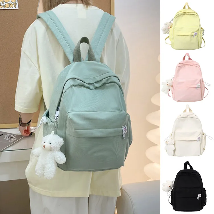 New-Korean-Fashion-Candy-Color-Girl-Backpack-Travel-Campus-Style-Simple ...