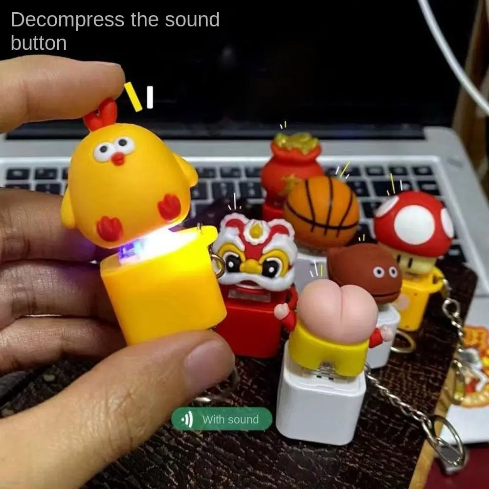 Electronic-Wooden-Fish-Keyboard-Keychain-Luminous-Wooden-Fish-Fingertip ...