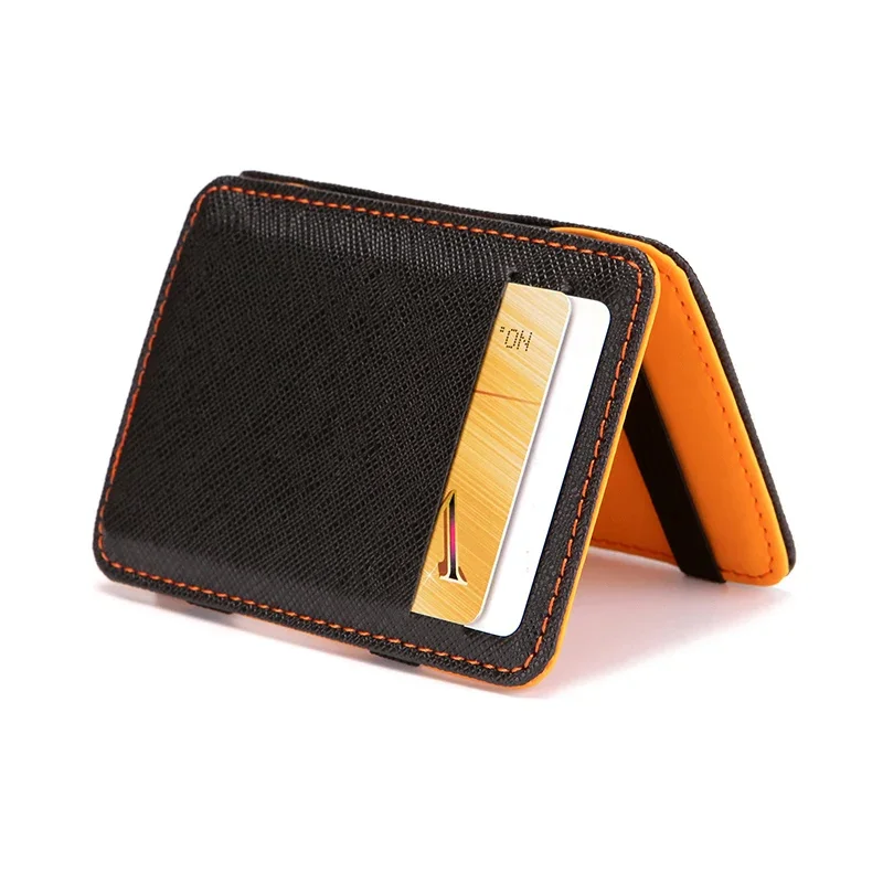 New-Flip-Magic-Wallet-For-Men-Cross-Pattern-Fashion-Money-Clip-Card ...