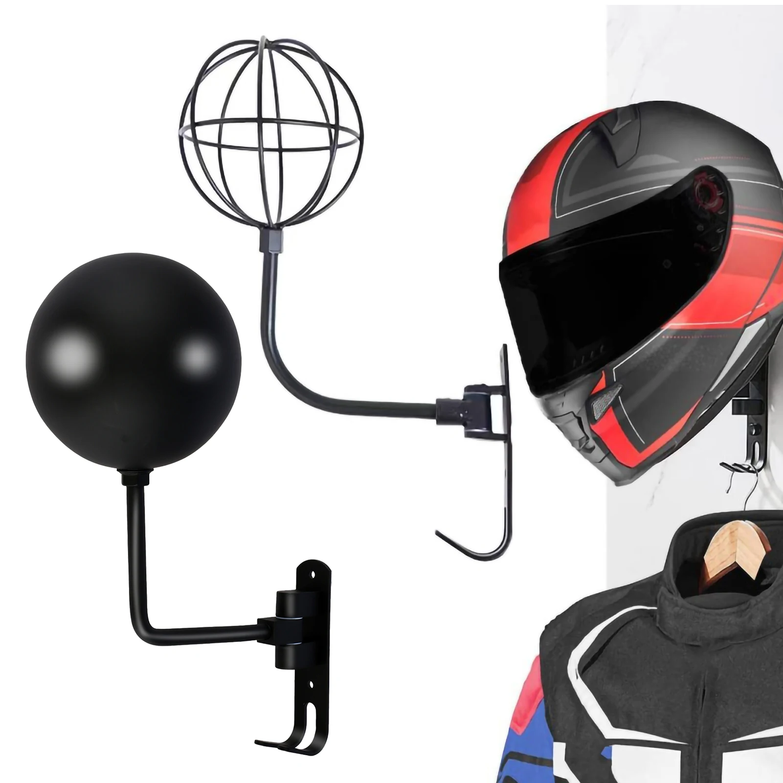 Universal-Motorcycle-Helmet-Rack-Wall-Mount-Helmet-Holder-180-Rotation ...