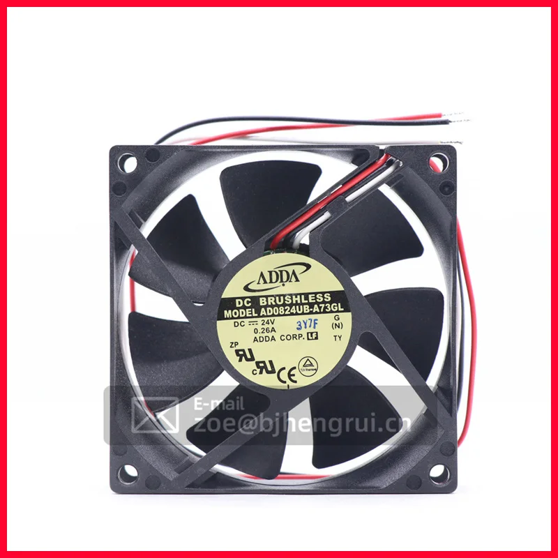 ADDA ventilador de refrigeración AD0824UB A73GL 8025, 80x80x25mm, 24V, CC 0.26A, 3900RPM, 6,24 W ...
