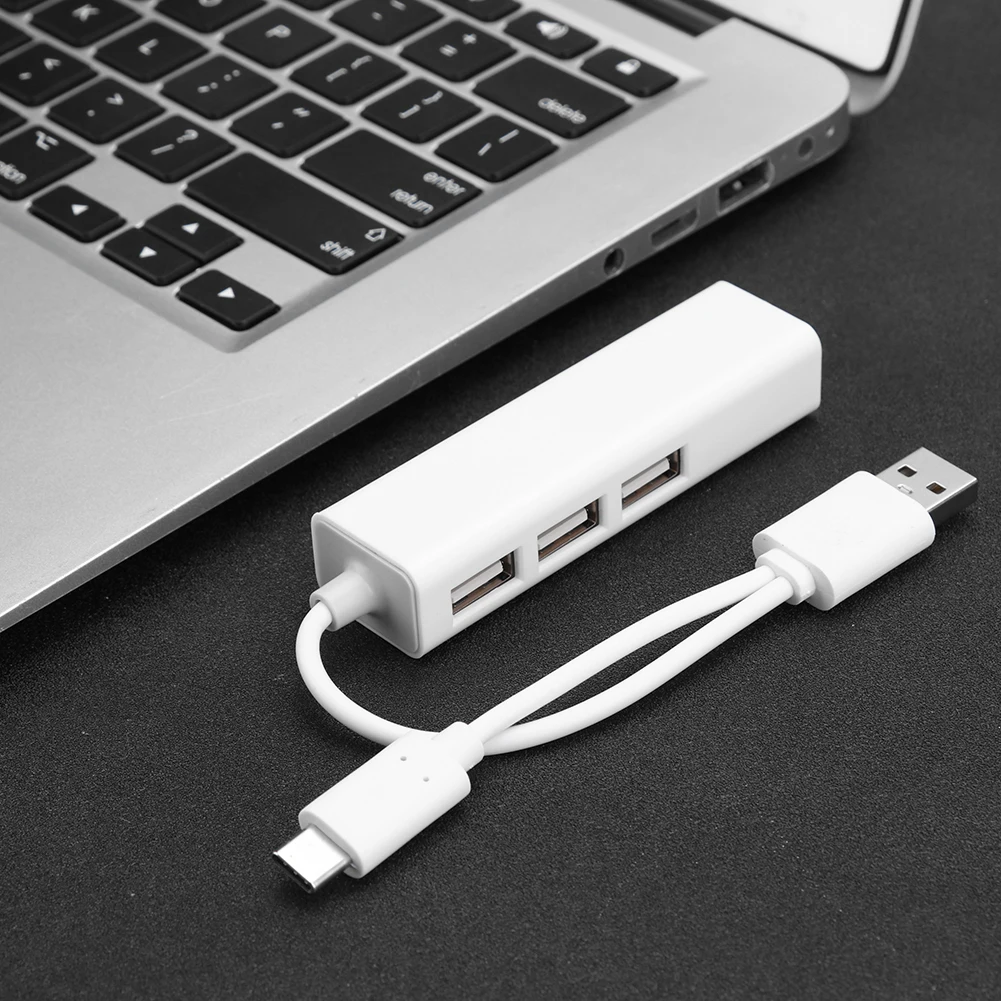 Durable Usb Hubs Delicate Texture 3 Ports Type C To Gigabit Ethernet ...