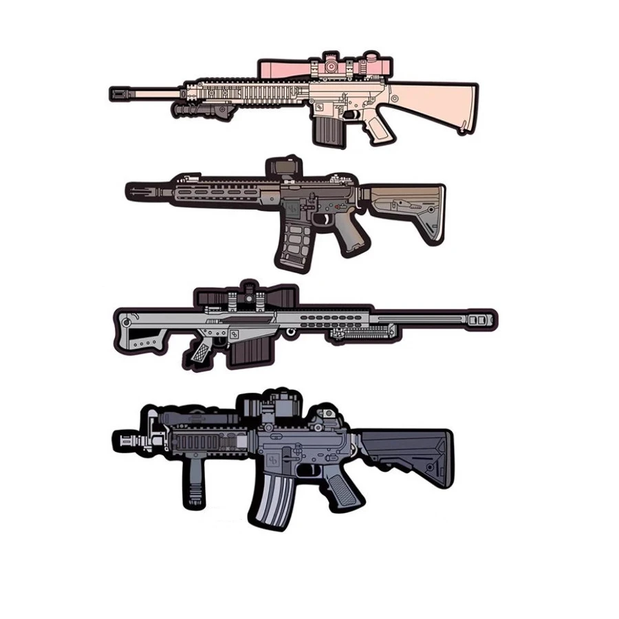 3D-PVC-Weapon-Rifle-Patches-Sniper-Assault-Gun-Carbene-Armband-Barrett-Skill-Tactical-Badge-for ...