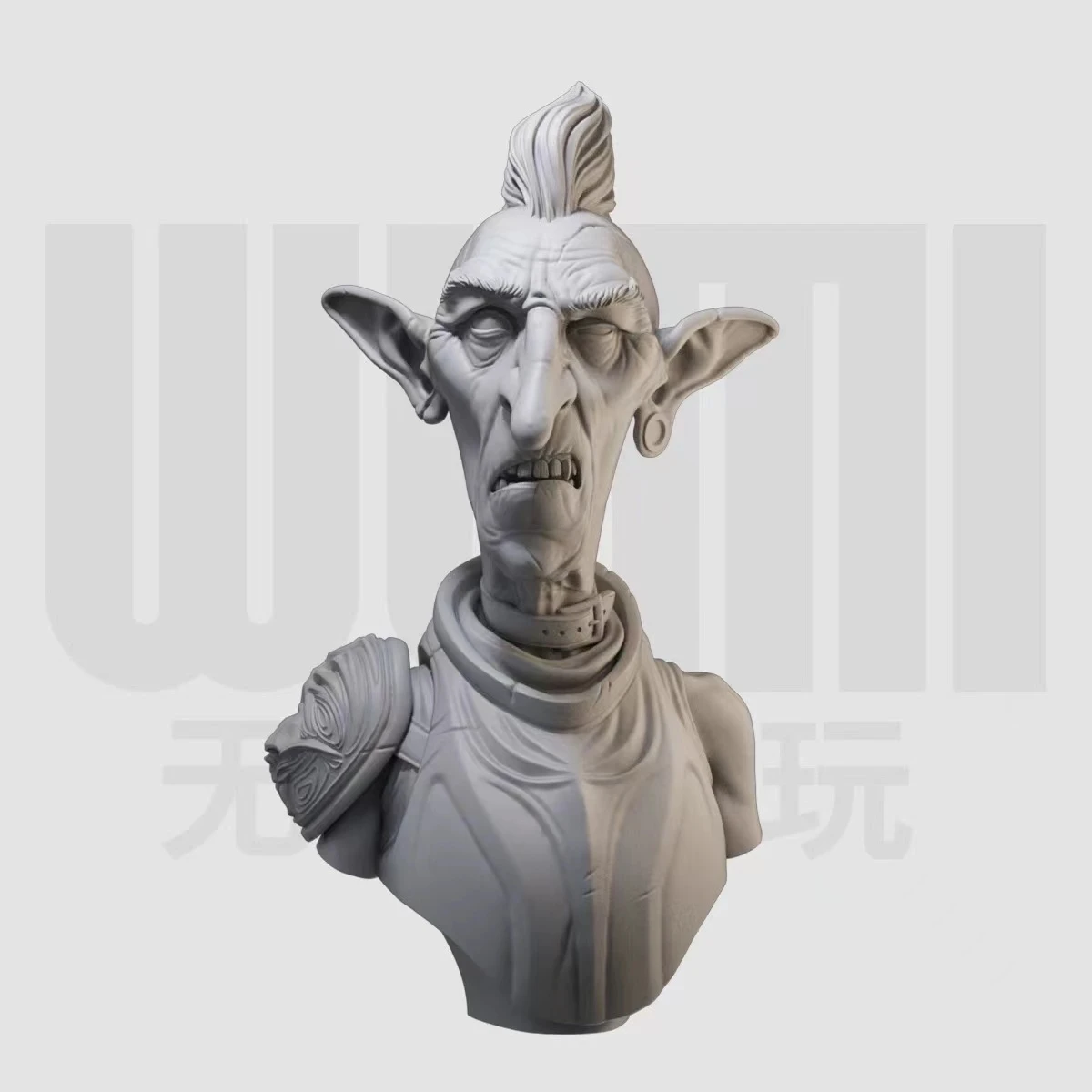 1/10 Punk Goblin Bust Fantasy goblin Resin White Model GK figure Model ...