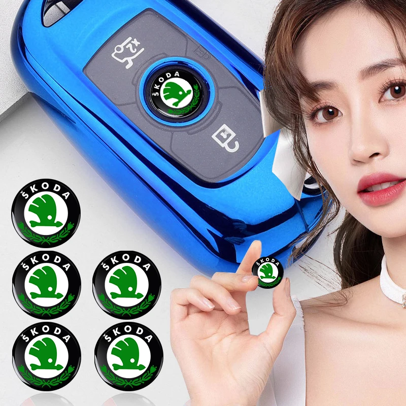 Aluminum-Car-Remote-Key-Sticker-Emblem-Auto-Accessories-For-Skoda ...