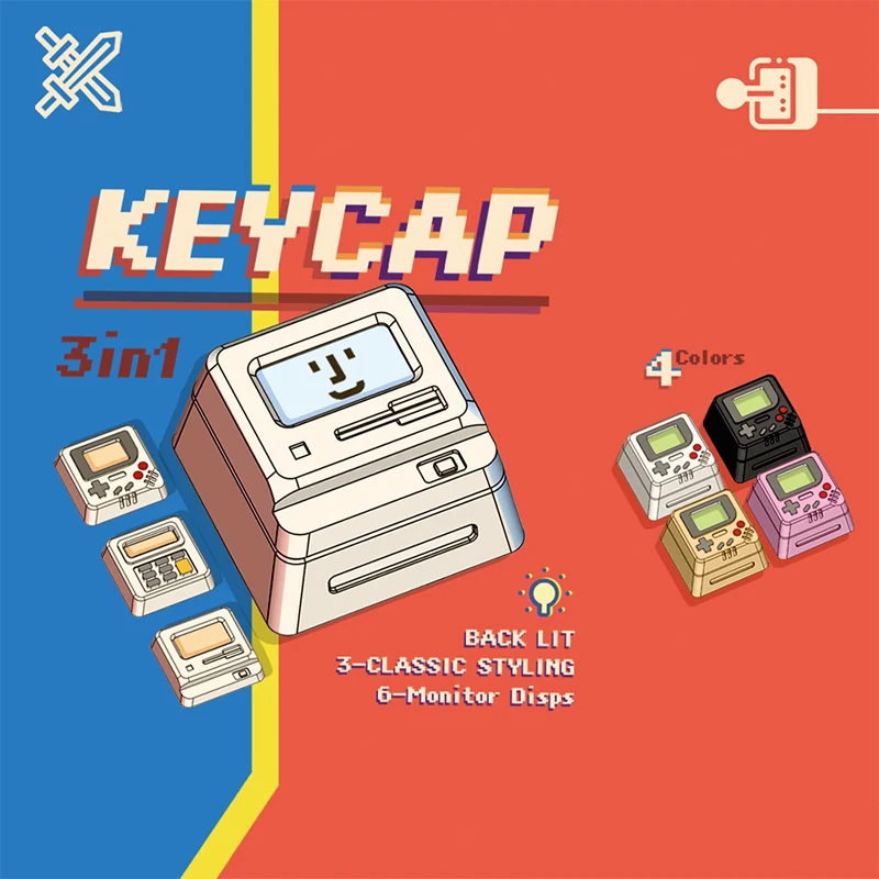 K-04-Keyboard-Keycaps-3In1-For-Mechanical-Classic-Retro-Cute ...