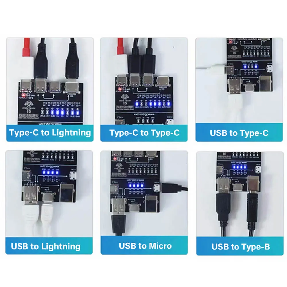 T5 USB Cable Tester Board Rapid Detection Tool Compact Portable for ...
