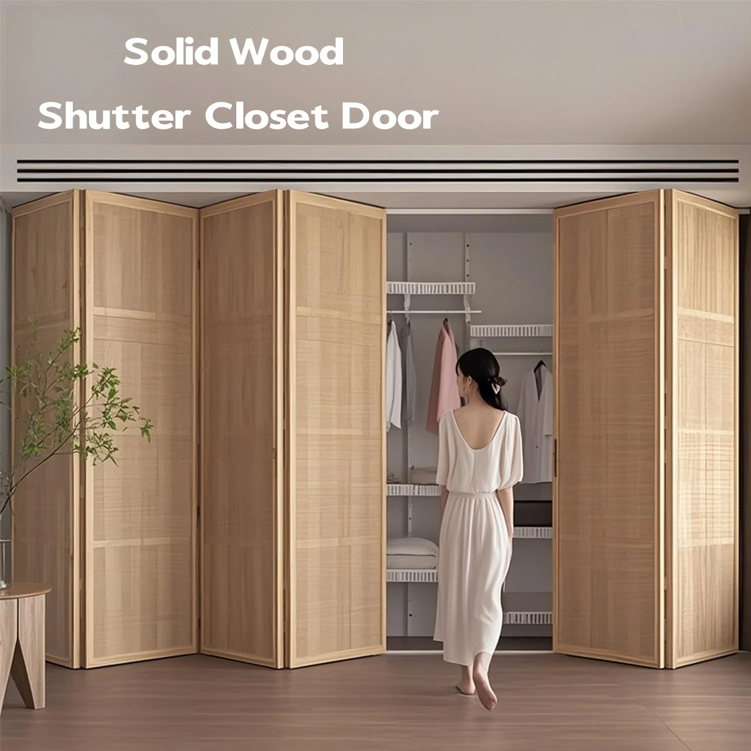 Sunroad Custom Made Open Wardrobe Door - Woven Bamboo Folding Sliding ...