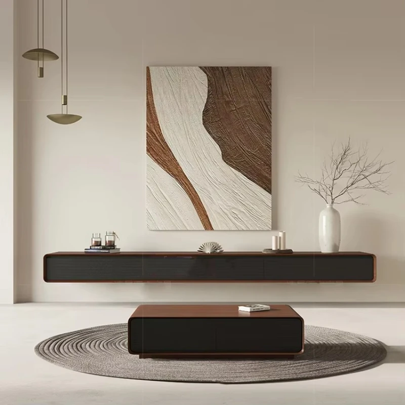 Modern Simple Floating TV Stand Unit Wooden Wall Mounted TV Cabinet TV ...