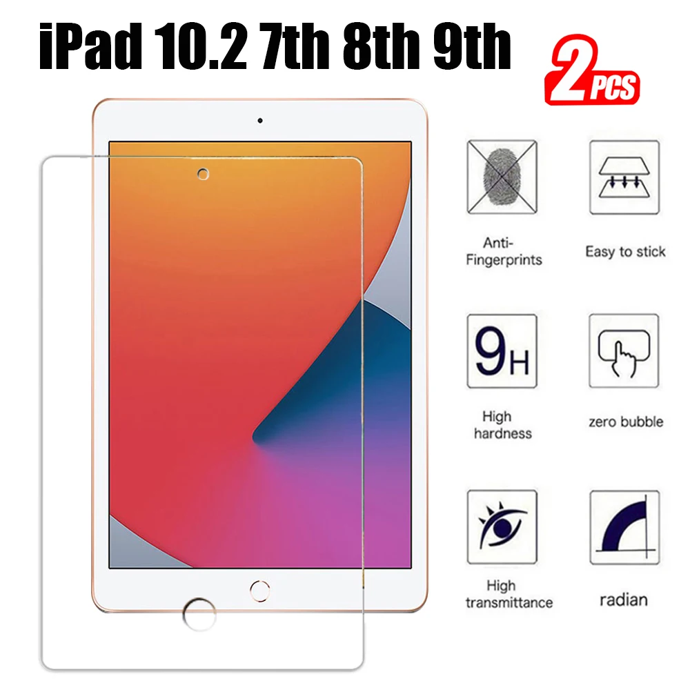 Glass For Apple iPad 7 8 9 10.2 inch 2021 2020 Screen Protector ...