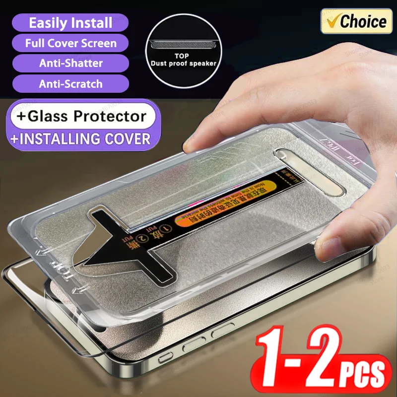 1-2PCS-8K-Premium-Tempered-Glass-For-iPhone-16-Pro-Max-13-12-Mini ...