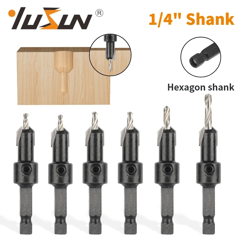 YUSUN-6-35MM-Hexagon-Shank-Countersink-Bit-Router-Bit-Woodworking ...