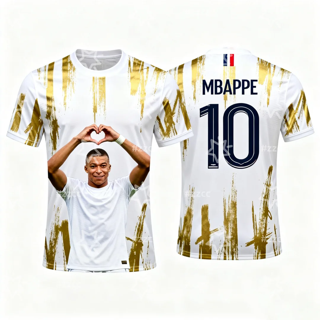 Mbappe fan commemorative No. 10 football jersey 3d Printing Autumn ...