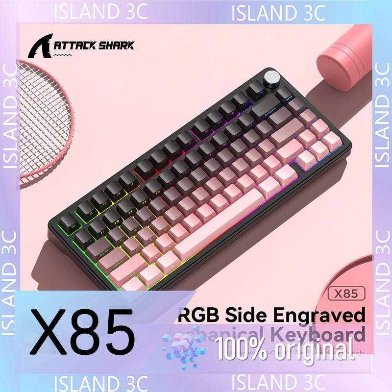 ATTACK SHARK X85 2.4G Tri-mode RGB Bluetooth Mechanical Keyboard,volume ...