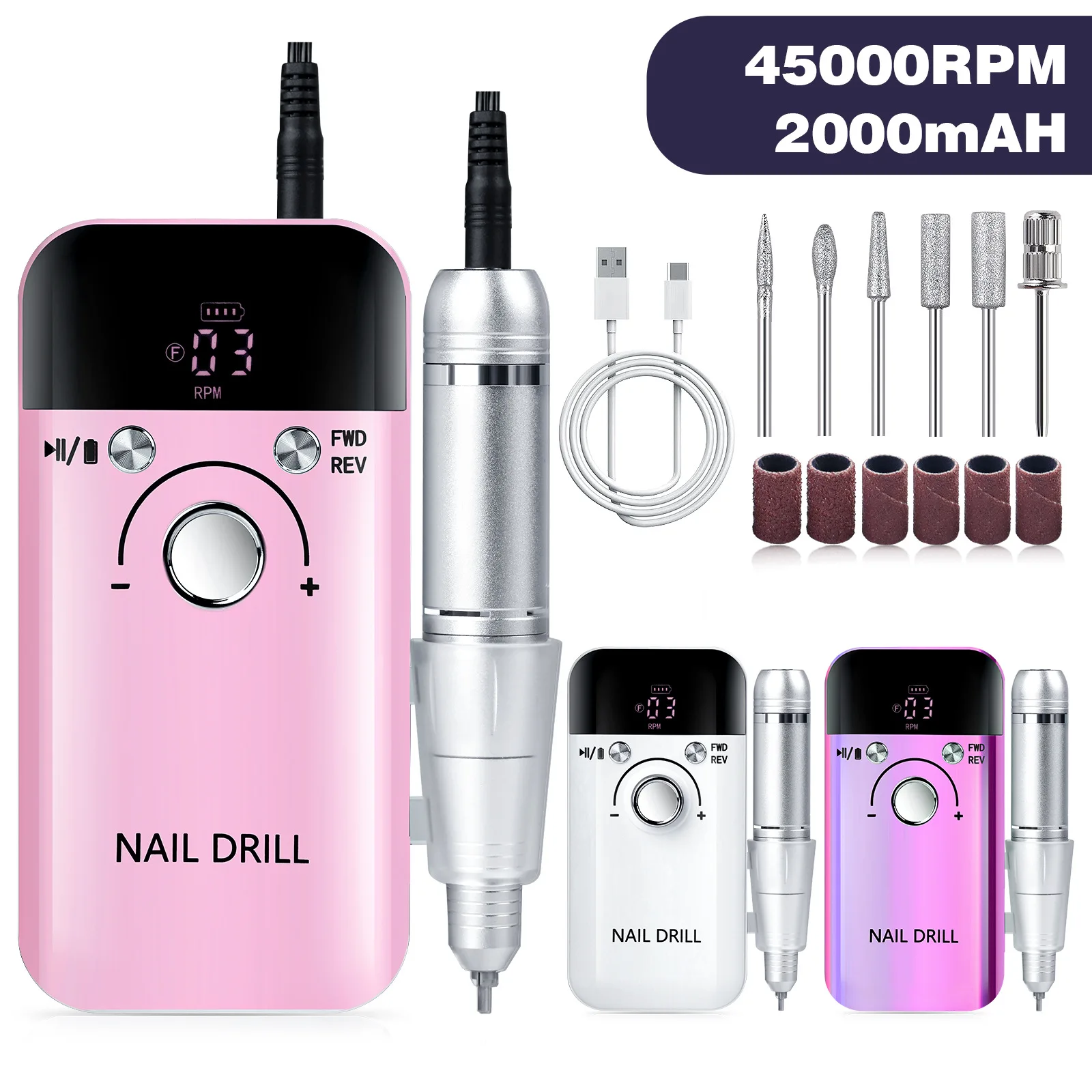 45000RPM-Nail-Drill-Professional-Polishing-Machine-Lathe-for-Manicure ...