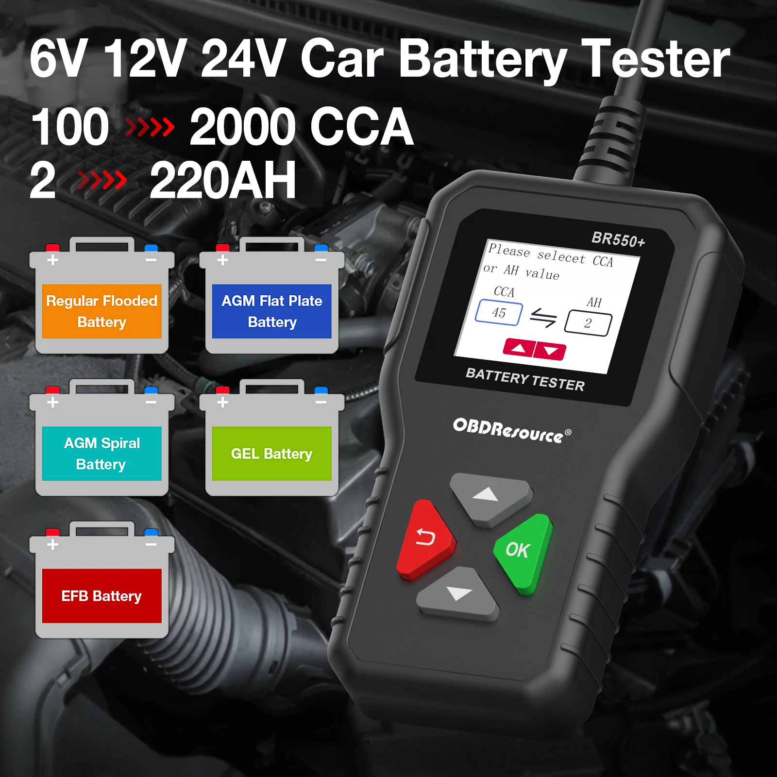 OBDResource-Car-Battery-Tester-Voltage-Tester-Auto-Digital-Battery ...