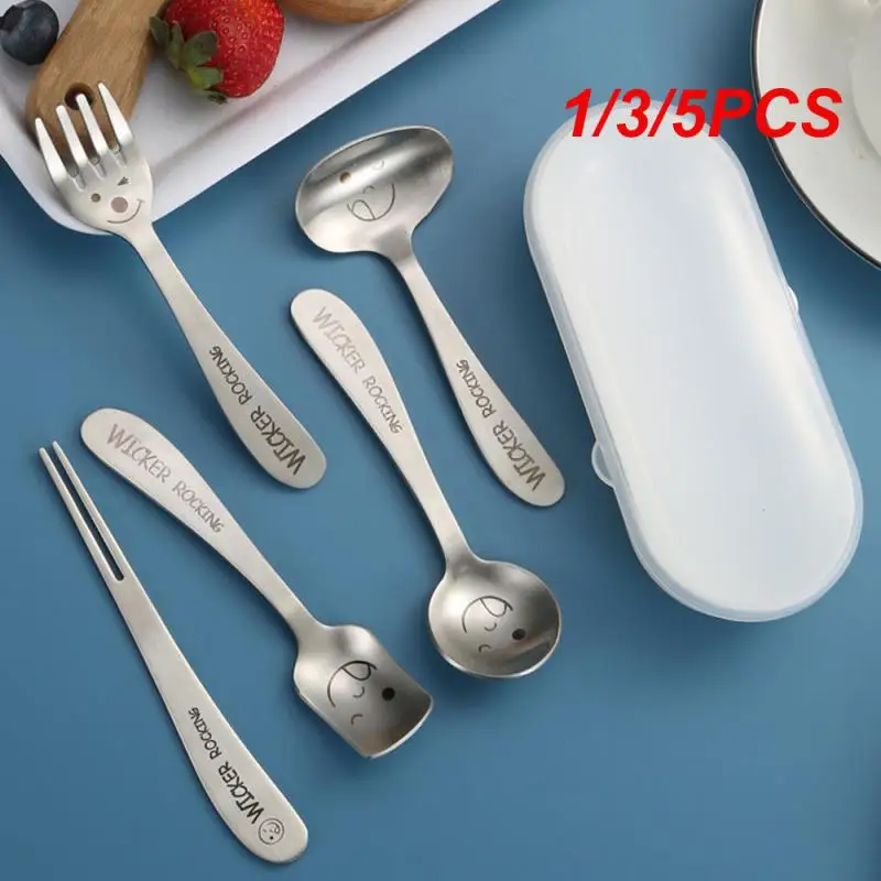 1-3-5PCS-Spoon-Household-304-Stainless-Steel-Fork-Smiling-Face-Spoon ...