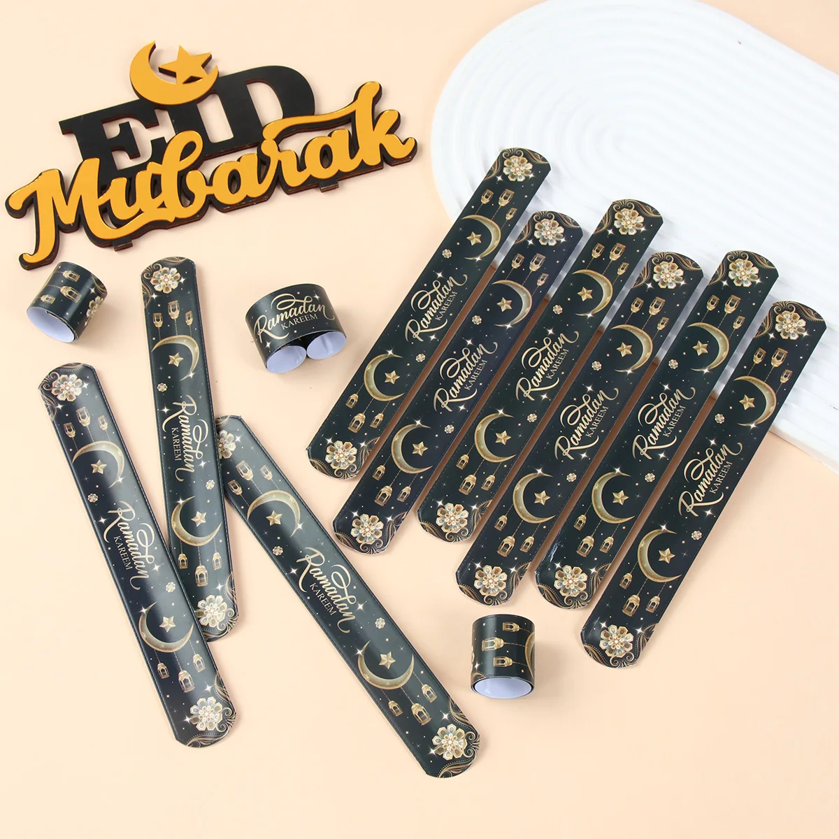 12pcs EID Mubarak Papa Circle Bracelet Ramadan Decoration 2025 ...