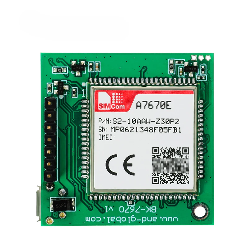 SIMCOM-A7670E-LTE-CAT1-Module-breakout-board-LTE-FDD-B1-B3-B5-B7-B8-B20 ...
