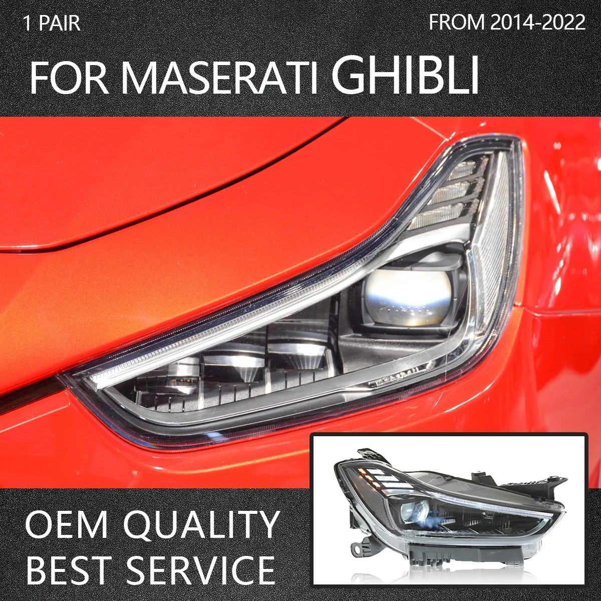 LED-Lights-Headlights-Assembly-For-Maserati-Ghibli-2014-2019-Head ...